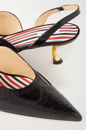 Thom Browne Patentleather Pointtoe Slingback Pumps