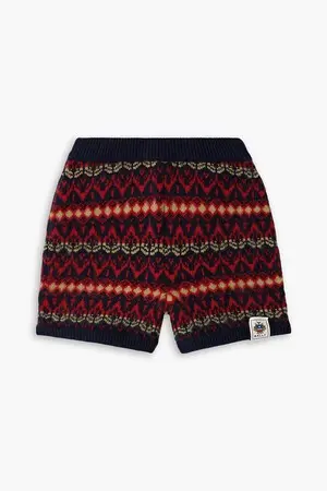 Bally Fair Isle Intarsiaknit Merino Wool Shorts - Navy