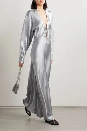 Christopher Esber Triquetra Cutout Silksatin Maxi Dress