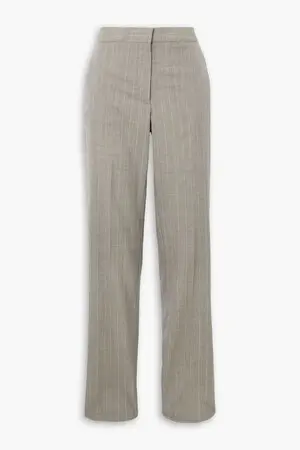 Stella McCartney Pinstriped Wool Straightleg Pants - Gray