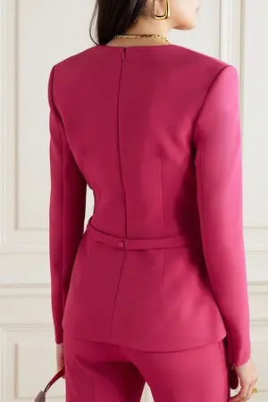 Safiyaa Samuele Paneled Crepe Blouse - Fuchsia