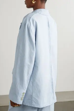 Acne Studios Oversized Frayed Cotton And Linen-blend Blazer