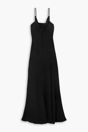 Isabel Marant Kapri Draped Openback Crepe Maxi Dress - Black