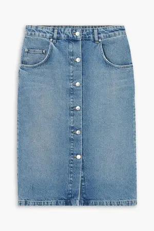Stella McCartney Embellished Denim Midi Skirt - Mid Denim