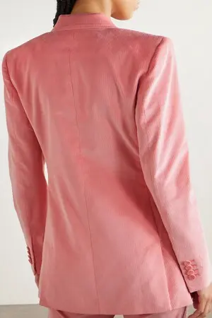 Gabriela Hearst Gavin Double-breasted Cotton-corduroy Blazer - Pink
