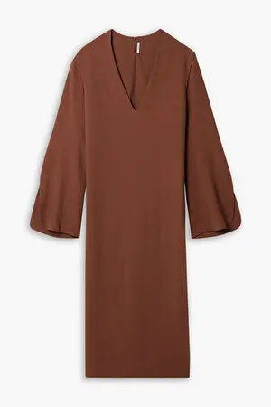 FFORME Rose Crepe Midi Dress - Brown