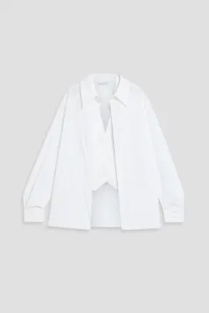 Alberta Ferretti Layered Cottonblend Poplin Shirt - Off-white