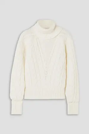 EMILIA WICKSTEAD Cableknit Wool Turtleneck Sweater - Ivory