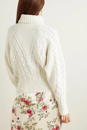 EMILIA WICKSTEAD Cableknit Wool Turtleneck Sweater
