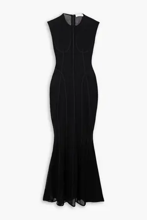 Nina Ricci Paneled Cottonblend Maxi Dress - Black