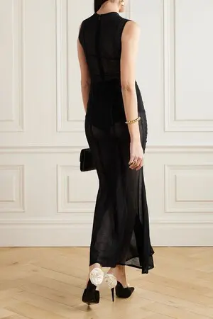 Nina Ricci Paneled Cotton-blend Maxi Dress