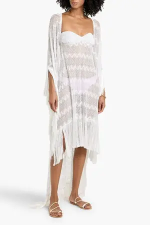 Missoni Fringed Metallic Crochetknit Coverup