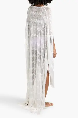 Missoni Fringed Metallic Crochetknit Coverup