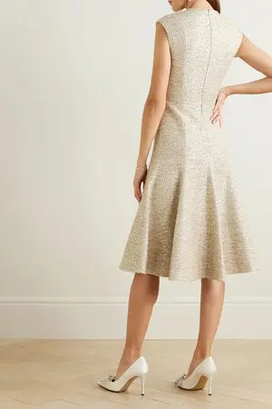 EMILIA WICKSTEAD Denver Metallic Bouclé-tweed Midi Dress