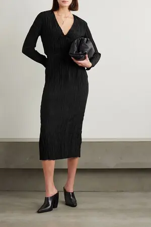 Altuzarra Carol Pleated Taffeta Midi Dress