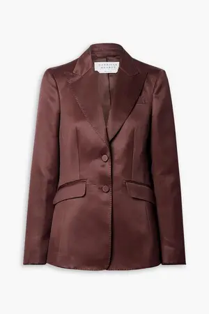 Gabriela Hearst Serge Organic Wool And Silkblend Blazer - Burgundy