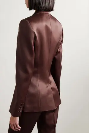 Gabriela Hearst Serge Wool And Silk-blend Blazer - Burgundy