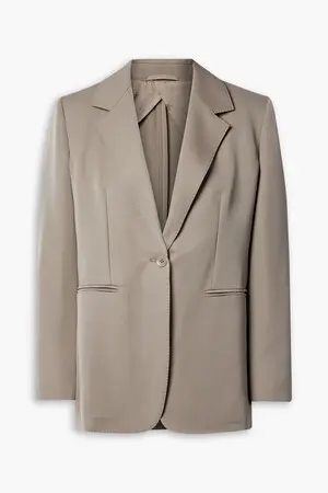 Max Mara Wool And Mohairblend Twill Blazer - Mushroom