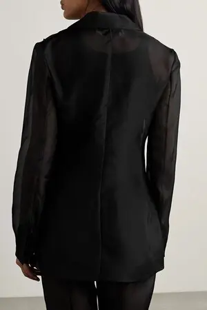 Gabriela Hearst Leiva Silk-organza Blazer - Black