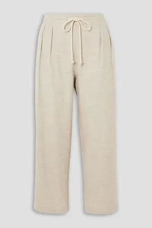 Maria Mcmanus Cosy Pleated Cotton And Woolblend Straightleg Pants - Ecru