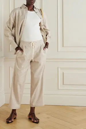 Maria Mcmanus Cotton And Wool-blend Straight-leg Pants