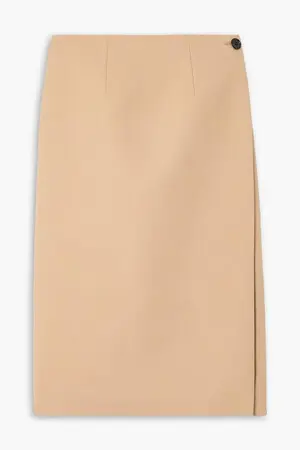 Marie Adam-Leenaerdt Reversible Wool Wrap Midi Skirt - Beige