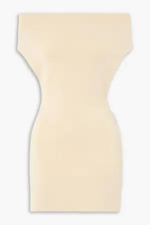 Jacquemus Cubista Offtheshoulder Openback Stretchknit Mini Dress - Pastel Yellow