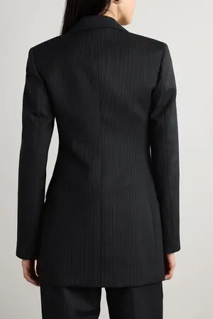 Veronica De Piante Stella Doublebreasted Pinstriped Wool Blazer