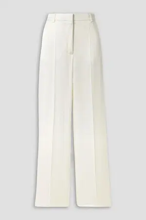 Stella McCartney Wideleg Pleated Crepe Pants - Cream