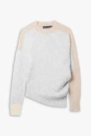 Proenza Schouler Asymmetric Colorblock Brushedknit Sweater - Light Gray