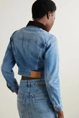 Stella McCartney Cropped Corduroytrimmed Denim Jacket