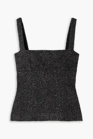 EMILIA WICKSTEAD Trixie Metallic Tweed Top - Black