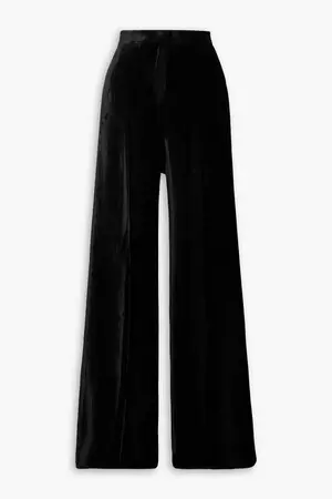 Gabriela Hearst Boyne Velvet Wideleg Pants - Black