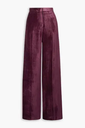 Gabriela Hearst Boyne Velvet Wideleg Pants - Grape