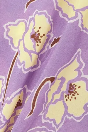 Versace Belted Floral-print Midi Dress