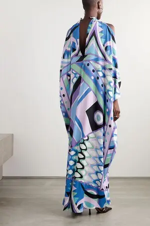Emilio Pucci Cutout Printed Satin Kaftan