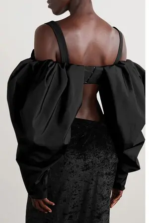 Jacquemus Coldshoulder Stretchtaffeta Bustier Top