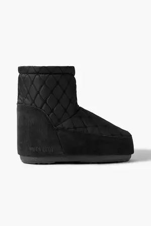 Moon Boot Icon Low Suedetrimmed Quilted Shell Snow Boots - Black