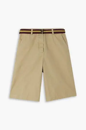 Dries Van Noten Belted Cottontwill Shorts - Beige