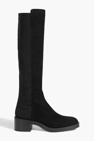 STUART WEITZMAN Suede And Microstretch Knee Boots
