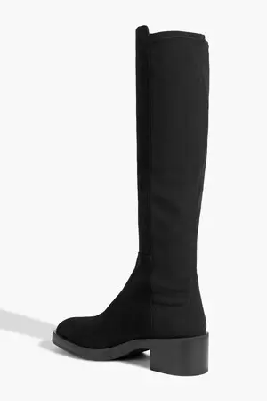 STUART WEITZMAN Suede And Microstretch Knee Boots