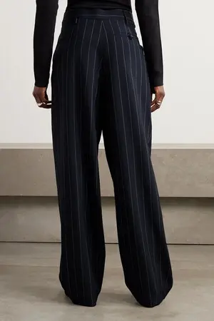 Stella McCartney Paneled Pinstriped Woolblend Wideleg Pants