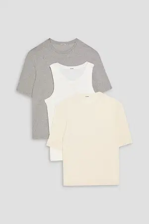 JIL SANDER Set Of Three Cottonjersey Tshirts - Ivory