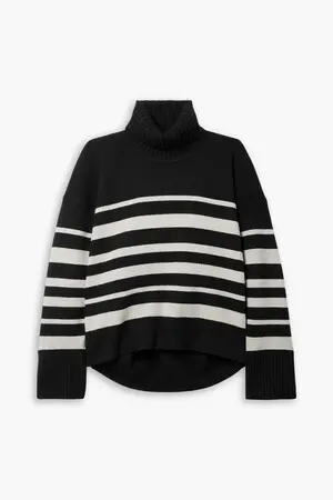 Proenza Schouler Striped Woolblend Turtleneck Sweater - Black