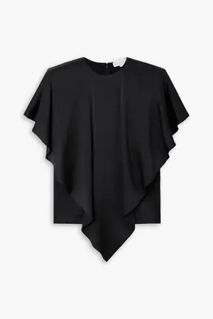 Stella McCartney Asymmetric Layered Satin Blouse - Black