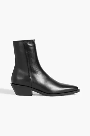 A.emery Hudson Leather Ankle Boots - Black