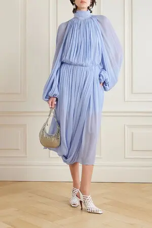 Stella McCartney Openback Silkcrepon Midi Dress