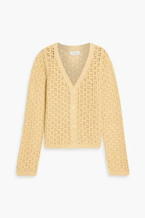 Naadam Crocheted Cotton Cardigan - Yellow