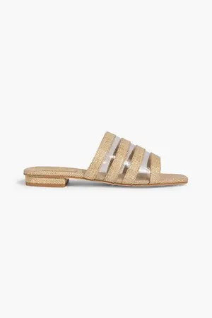 Cult Gaia Sarelle Raffia And Pvc Sandals - Beige