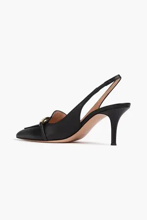 GIANVITO ROSSI Carrey 70 Embellished Leather Slingback Pumps - Black